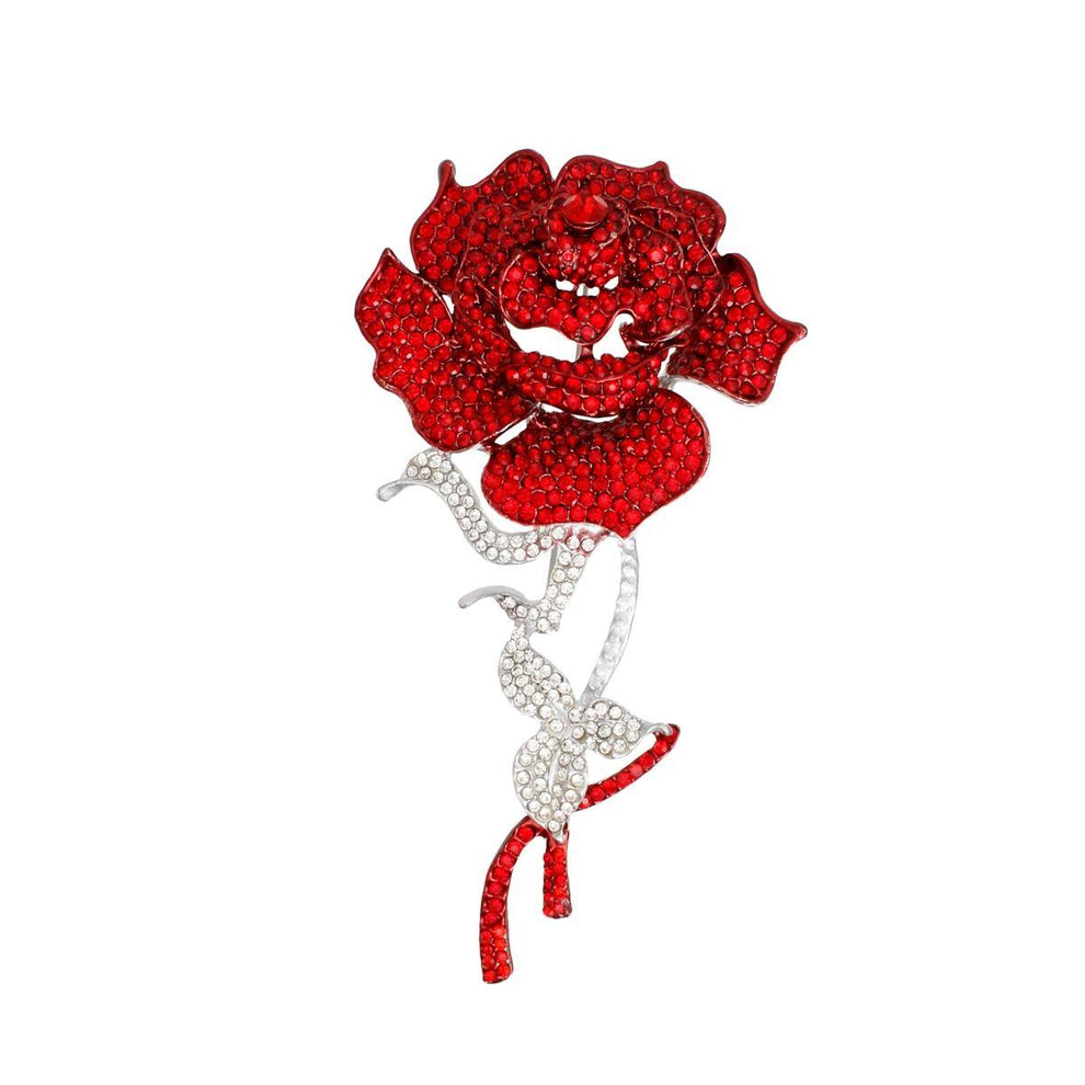 DST Sisterhood Sparkle Red Rose Blooming Brooch – MJs Bohemian Jewels